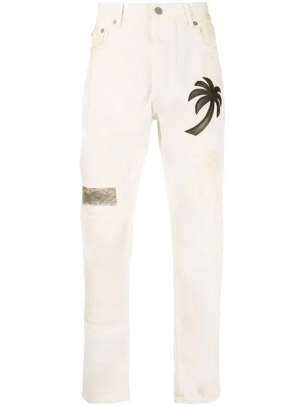 Palm Angels Straight-leg Jeans - Neutrals