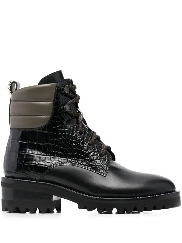 FABRIZIO VITI Croco-embossed Panel Boots