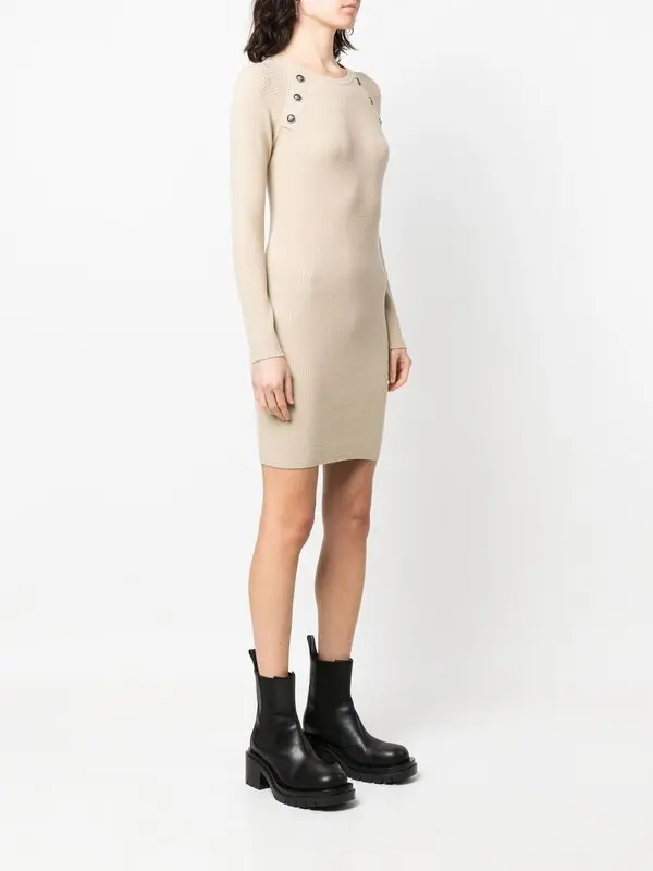 John Richmond Button-embellished Dress - Neutrals