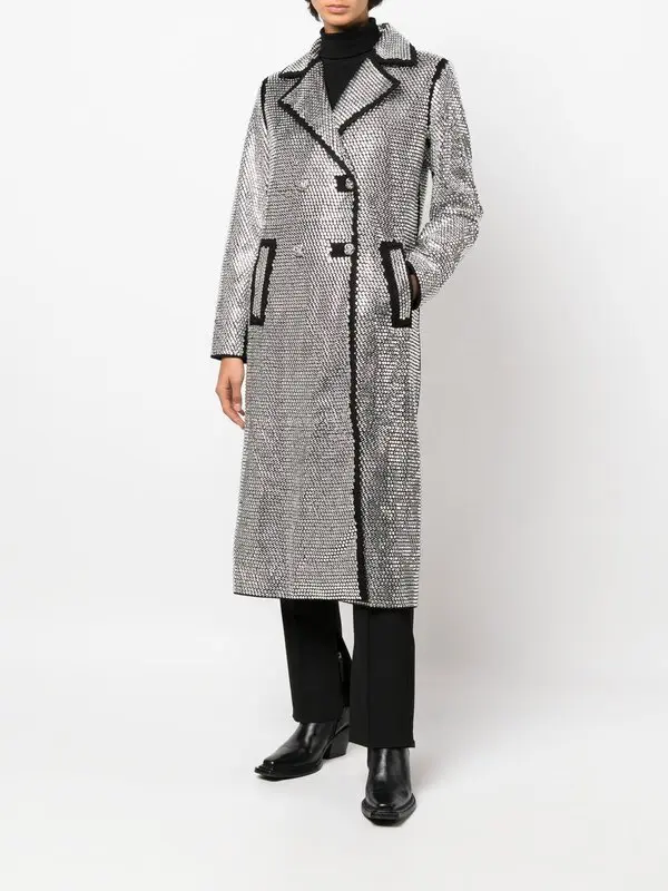 Philipp Plein Crystal-embellished Long Coat
