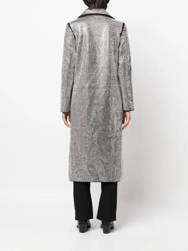 Philipp Plein Crystal-embellished Long Coat