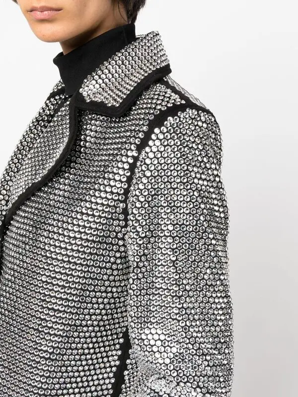 Philipp Plein Crystal-embellished Long Coat