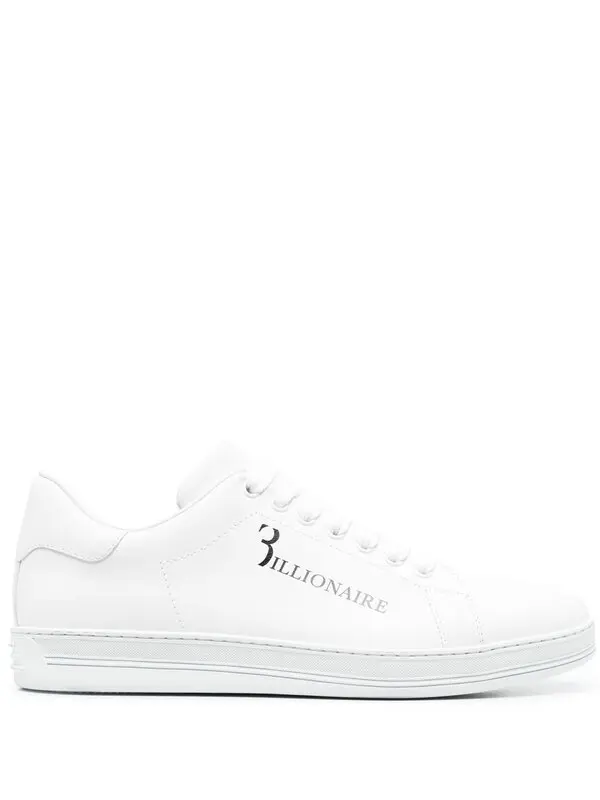 BILLIONAIRE Logo-print Leather Sneakers