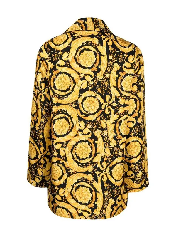 Versace Barocco-print Pajama Top - Yellow
