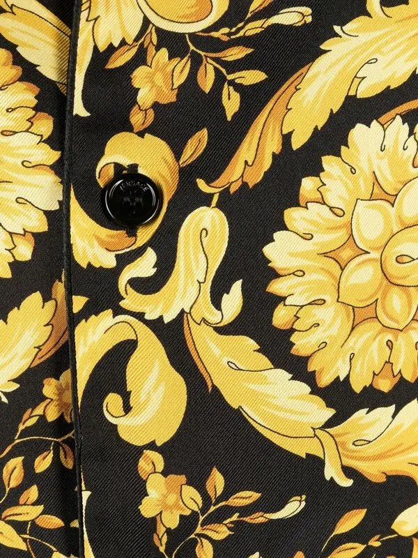 Versace Barocco-print Pajama Top - Yellow