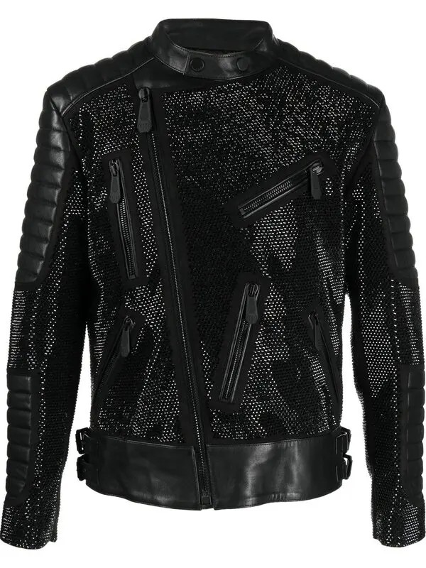 Philipp Plein Leather Biker Jacket