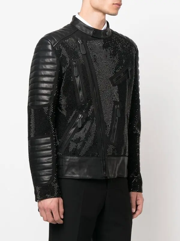 Philipp Plein Leather Biker Jacket