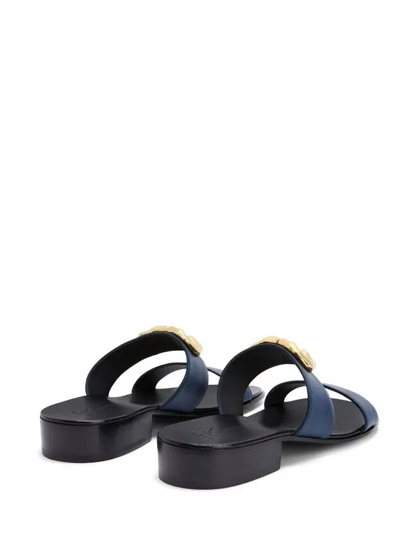 GIUSEPPE ZANOTTI Gregorie Logo-plaque Sandals - Blue