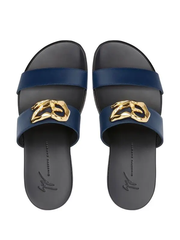 GIUSEPPE ZANOTTI Gregorie Logo-plaque Sandals - Blue