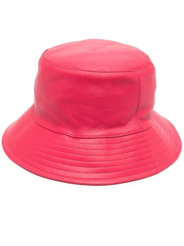 YVES SALOMON Lambskin Bucket Hat - Pink
