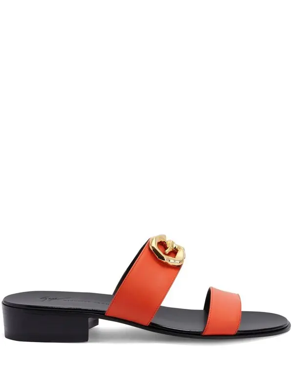 GIUSEPPE ZANOTTI Gregorie Logo-plaque Sandals - Orange