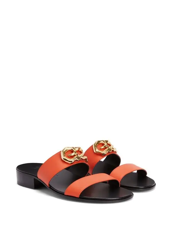 GIUSEPPE ZANOTTI Gregorie Logo-plaque Sandals - Orange