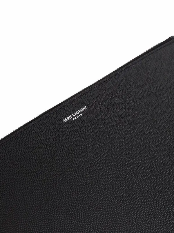 Saint Laurent Paris Zipped Tablet Holder - Black