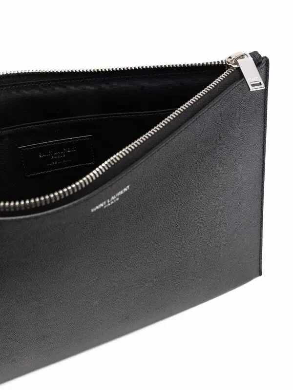 Saint Laurent Paris Zipped Tablet Holder - Black