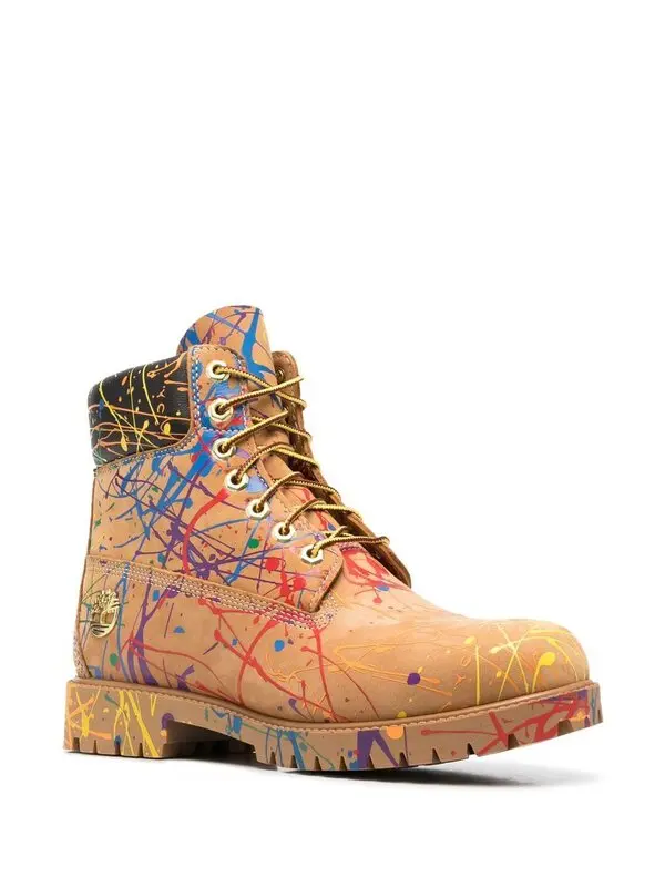 Timberland Pride Paint-Splatter Print Boots - Neutrals  display picture 3