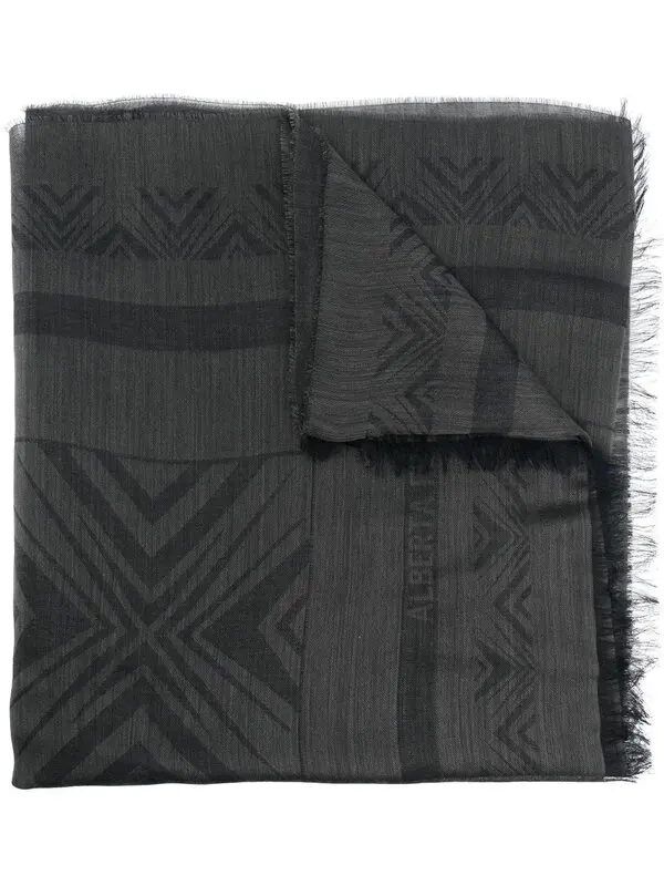 Alberta Ferretti Geometric-print Knitted Scarf