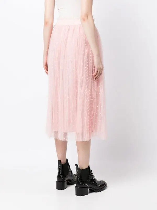 Red Valentino Pleated Tulle Mid-length Skirt - Pink