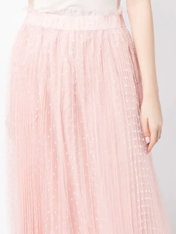 Red Valentino Pleated Tulle Mid-length Skirt - Pink
