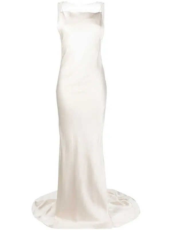 MAISON MARGIELA Satin Fishtail Gown - Neutrals
