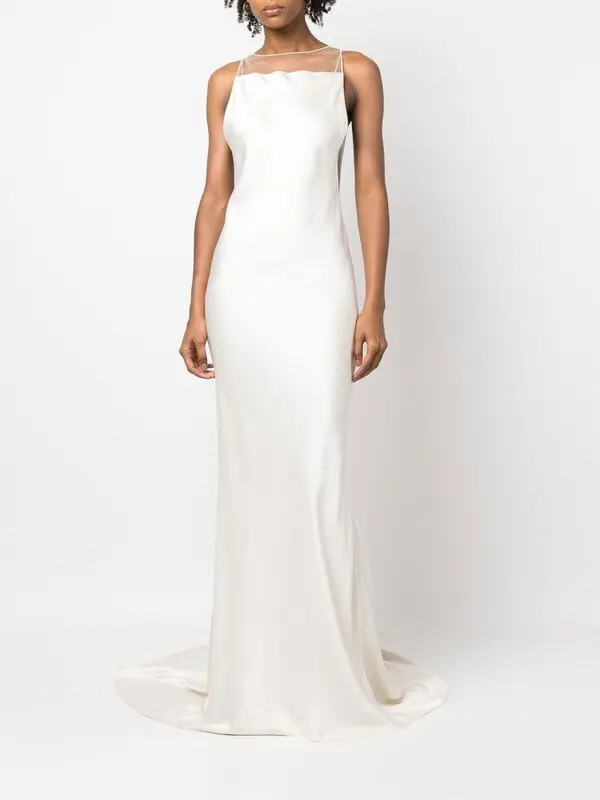 MAISON MARGIELA Satin Fishtail Gown - Neutrals