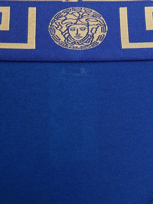 Versace Greca Border High-waisted Briefs - Blue