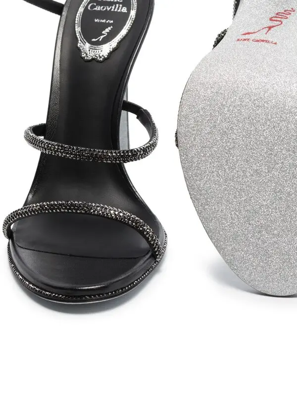 Rene Caovilla Crystal-embellished Sandals - Black