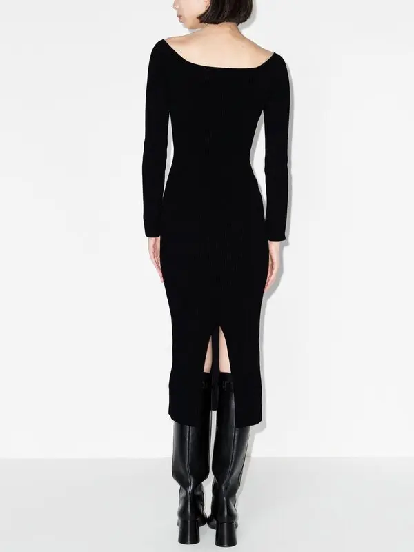 Khaite The Pia Ribbed-knit Midi Dress
