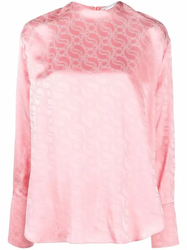 Stella McCartney Geometric-pattern Long-sleeved Blouse