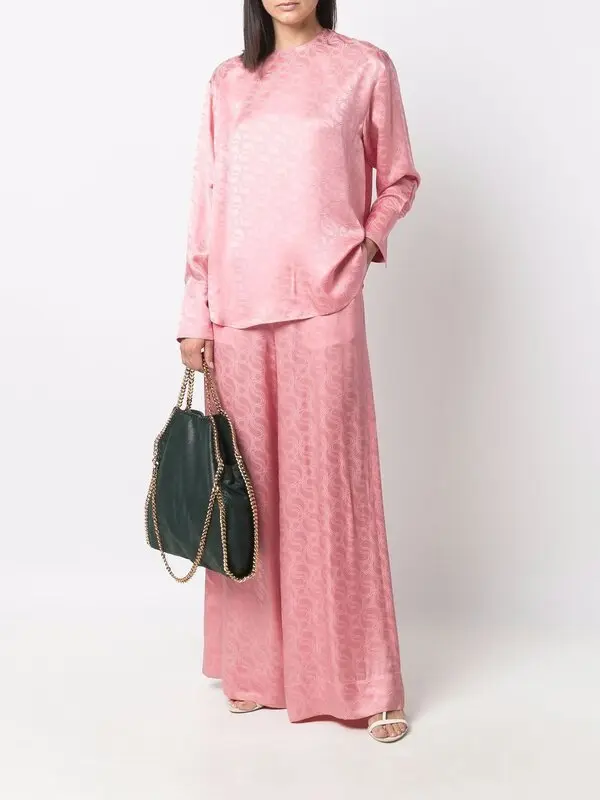 Stella McCartney Geometric-pattern Long-sleeved Blouse