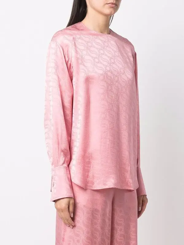 Stella McCartney Geometric-pattern Long-sleeved Blouse