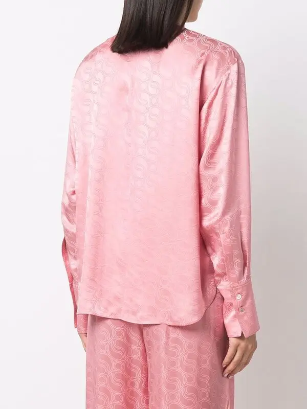 Stella McCartney Geometric-pattern Long-sleeved Blouse