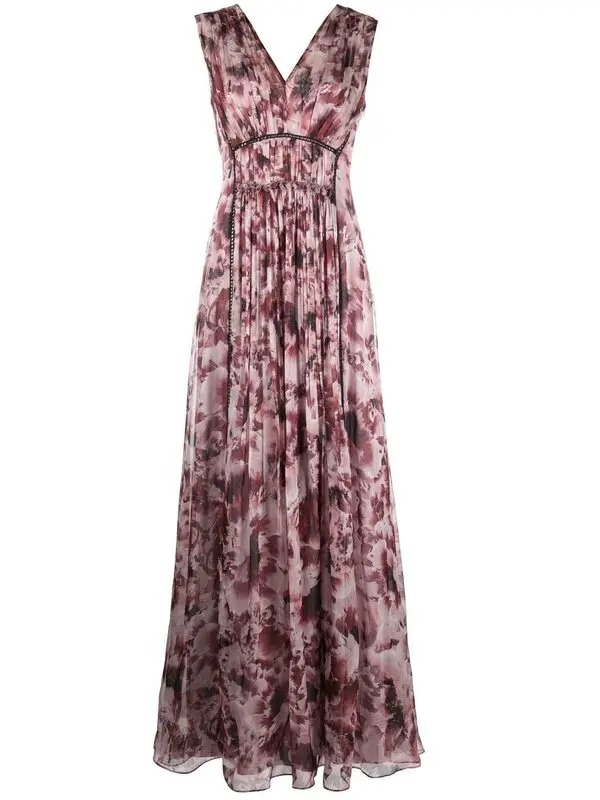 Alberta Ferretti All-over Graphic-print Gown