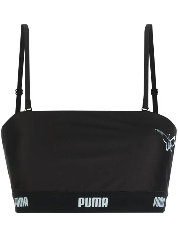 PUMA X Dua Lipa Bralette Cropped Top - Black