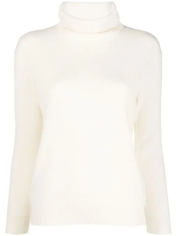 Brunello Cucinelli Roll-neck Cashmere Jumper - White