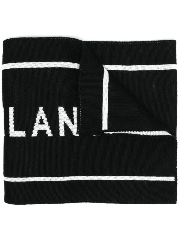 Moschino Logo-intarsia Scarf - Black