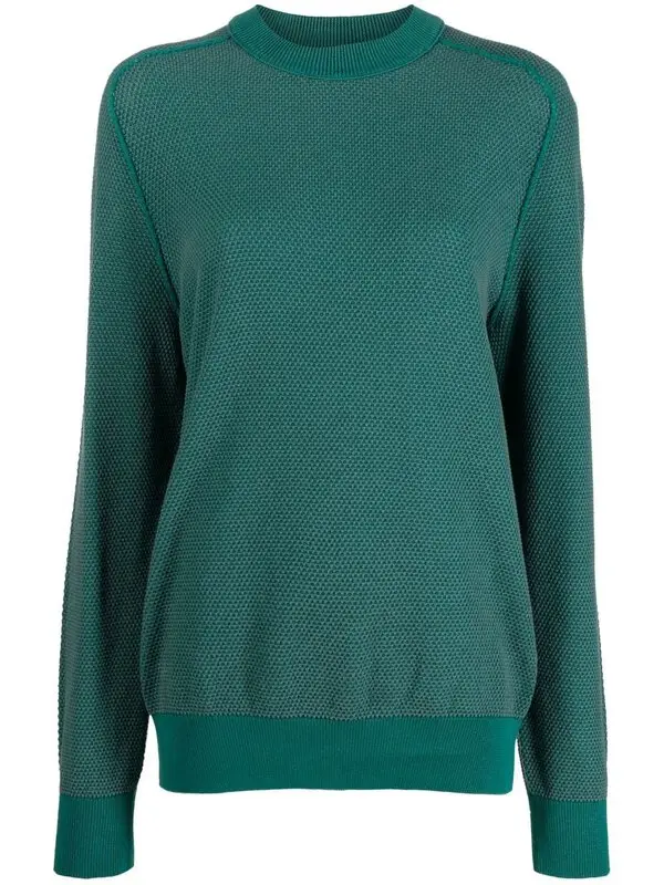 BOSS Textured Round-neck Jumper - Green