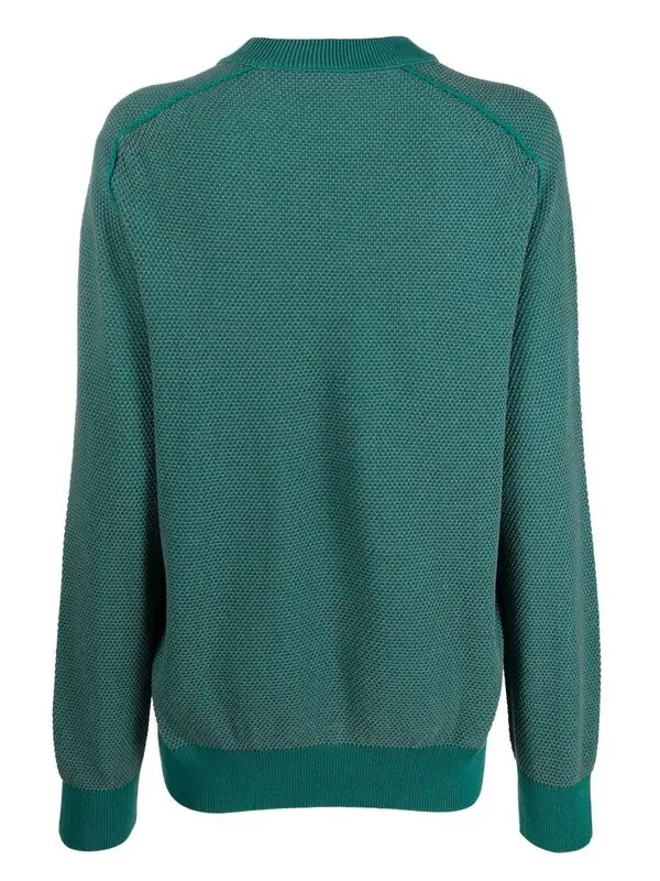 BOSS Textured Round-neck Jumper - Green