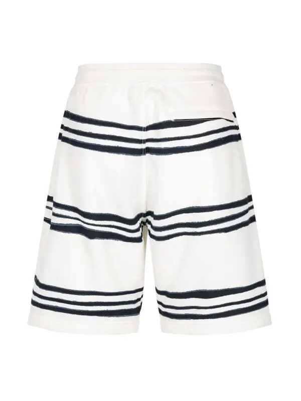 Supreme X Stone Island Warp Striped Shorts - White