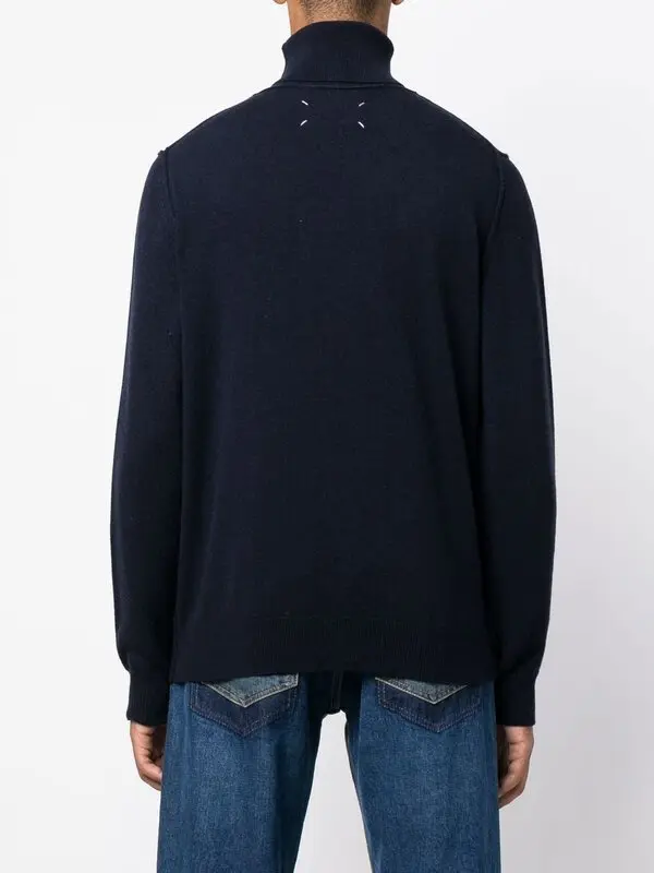 MAISON MARGIELA High-neck Jumper - Blue