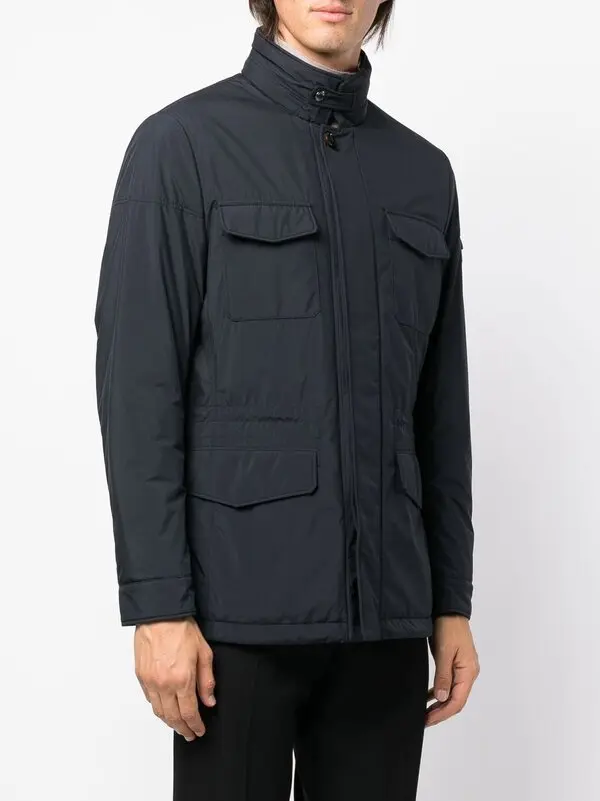 MOORER Button-fastening Long-sleeve Jacket - Blue