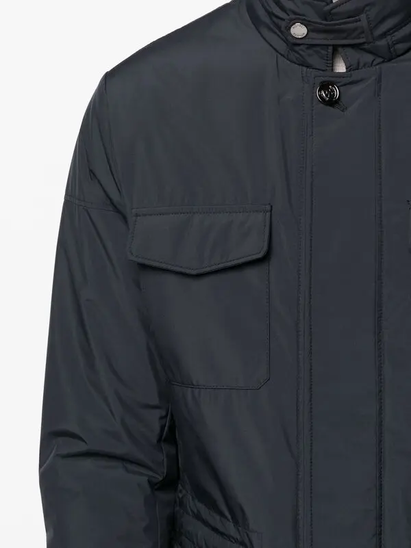 MOORER Button-fastening Long-sleeve Jacket - Blue