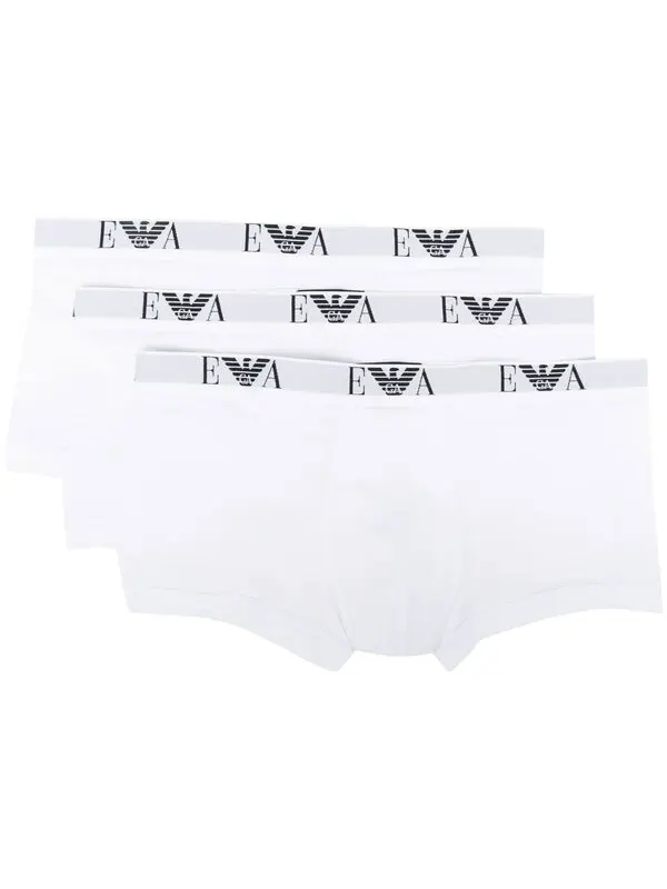 Emporio Armani Three-pack Logo-band Boxers - White