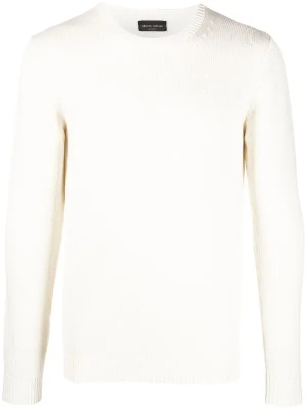 ROBERTO COLLINA Long-sleeve Merino-wool Jumper - White