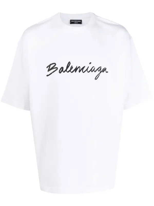 Balenciaga Logo-print Cotton T-shirt - White