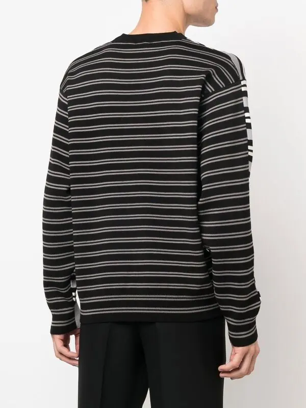 Kenzo Floral-embroidered Striped Jumper - Grey