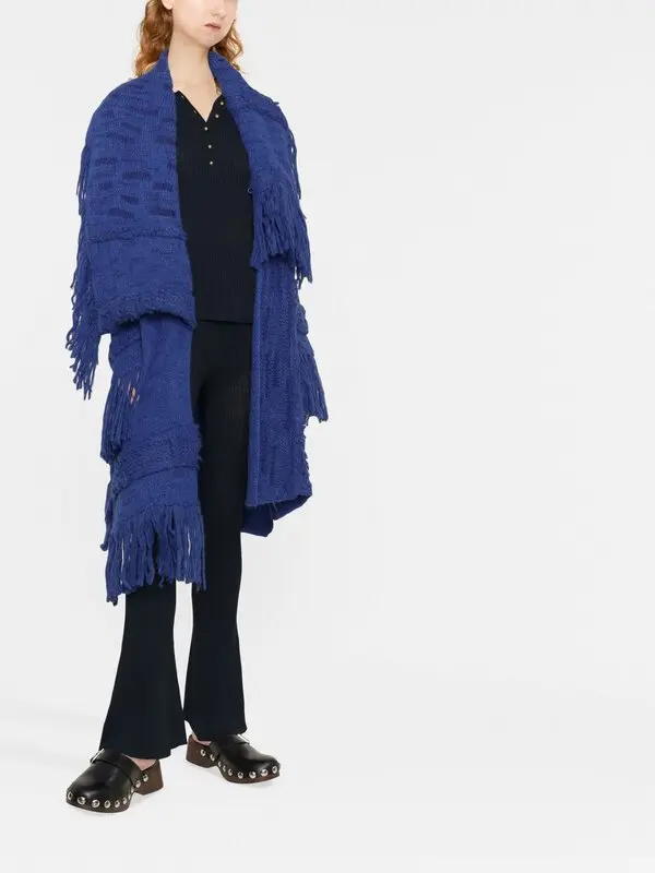 Stella McCartney Asymmetric Fringed Cardigen-coat