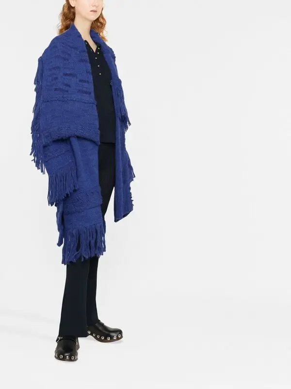 Stella McCartney Asymmetric Fringed Cardigen-coat