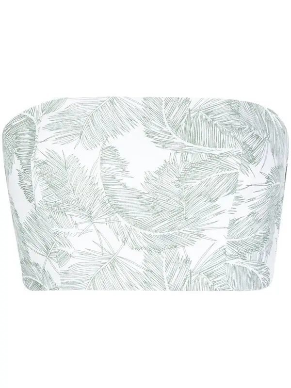 BAMBAH Palm Leaf-print Bustier Top