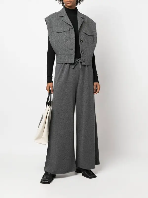 JIL SANDER Drawstring-waist Cashmere Trousers - Grey