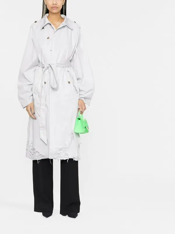 Balenciaga Diy Distressed Car Coat In Grey - 49% Off | Editorialist